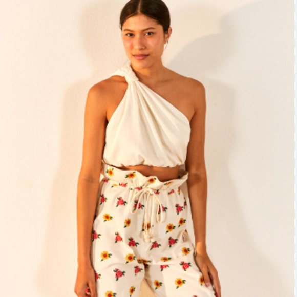 FARM Rio | Tops | Farm Rio Offwhite One Shoulder Knot Top | Poshmark